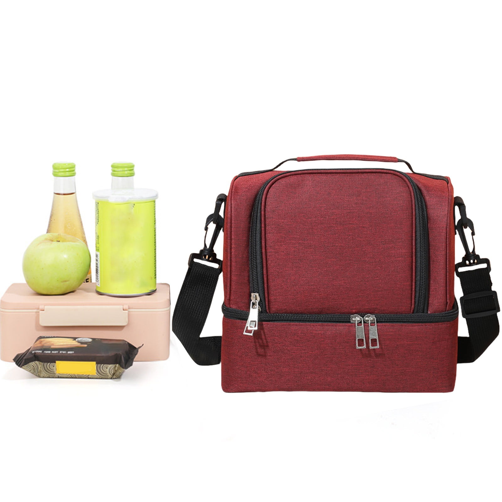 Lunch Box Storage Bag,Insulated Double Casserole Carrier Thermal Lunch ...