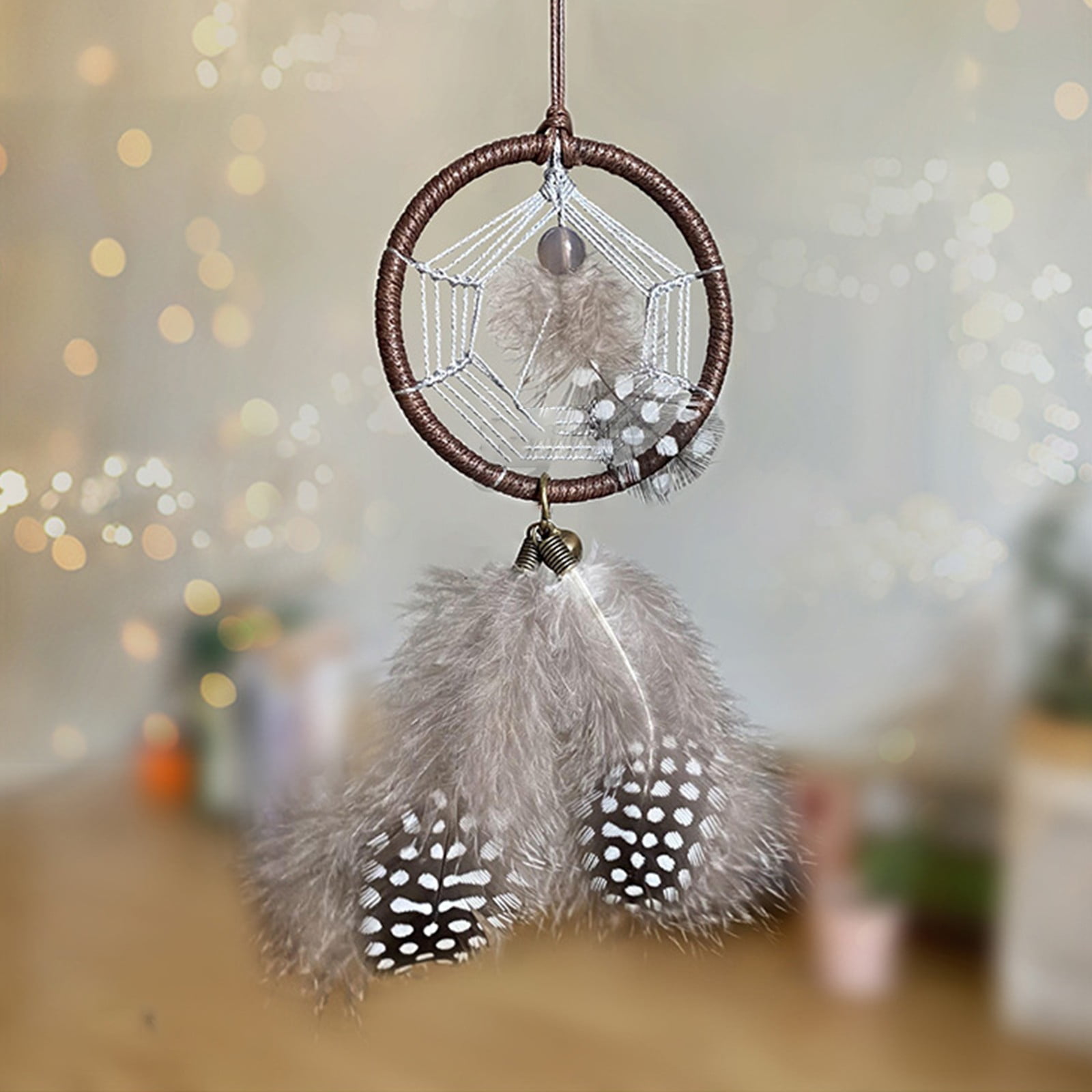 Mini Dream Catchers,Pearl Chicken Feather with Grey Agate Healing ...