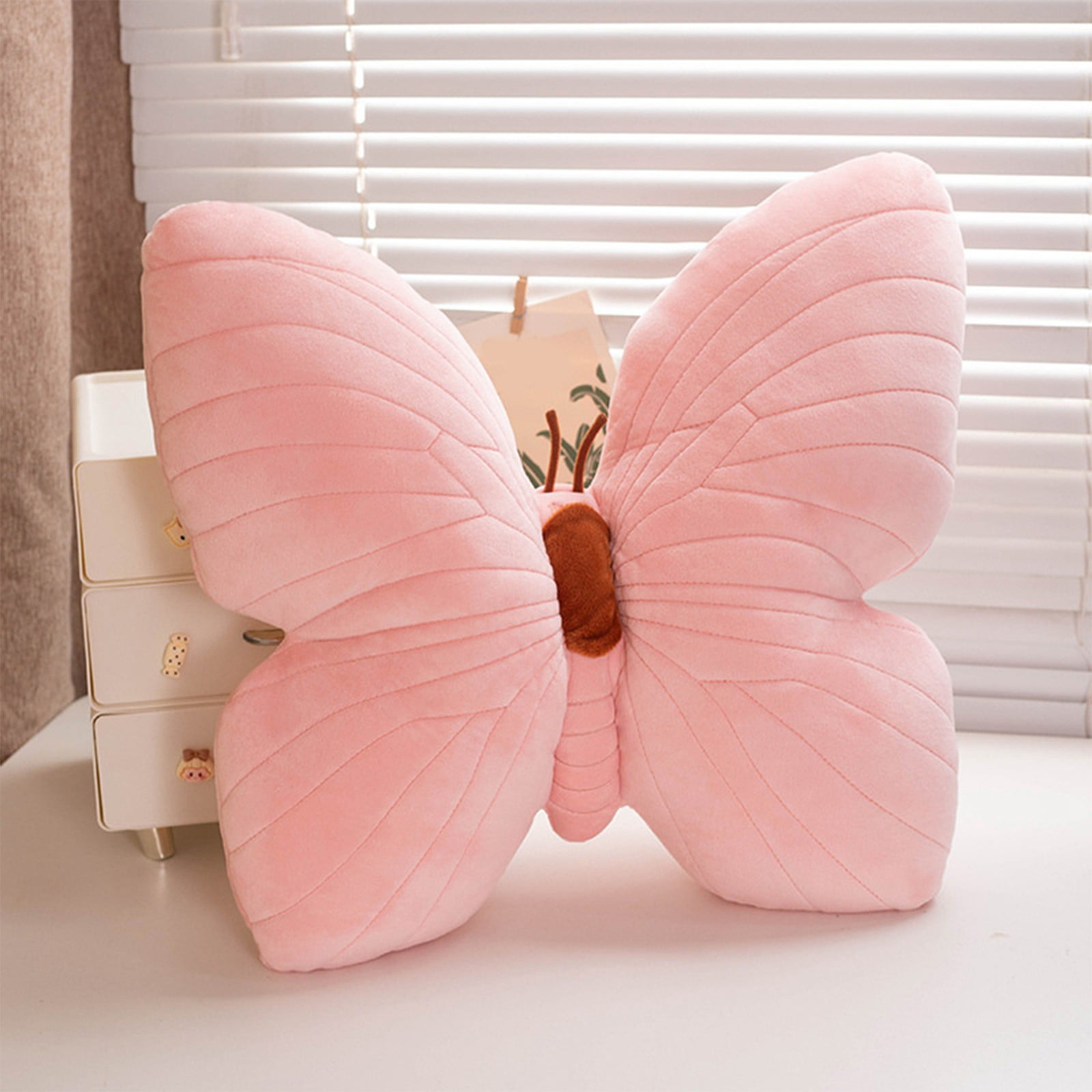 Pink Butterfly Throw Pillow,3D Cute Butterfly Plush Animal Body Pillow ...