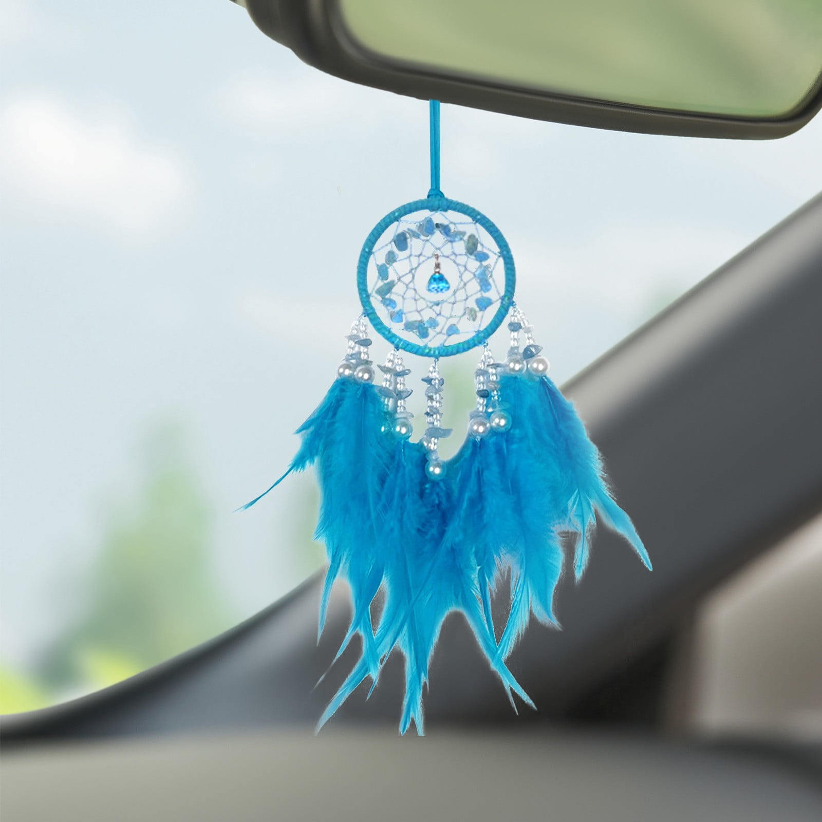 Edgergery Small Blue Feather Dream Catcher for Girls Women,Car ...