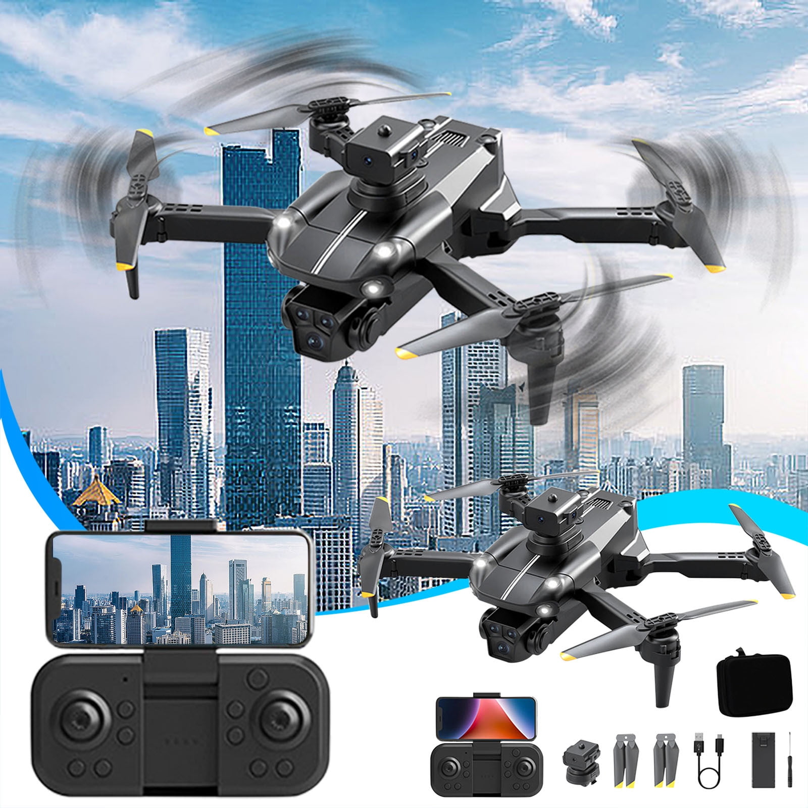 Edgergery Smart Drone,Brushless Drone,Front 6K HD Camera,One-Touch Take ...