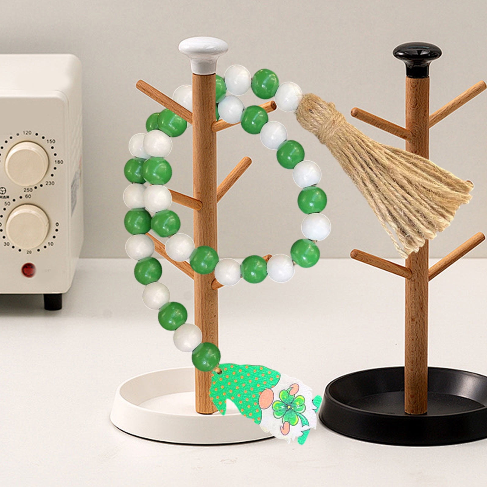 Edgergery St. Patrick's Day Spring Green Wood Bead Garland with Tassels ...