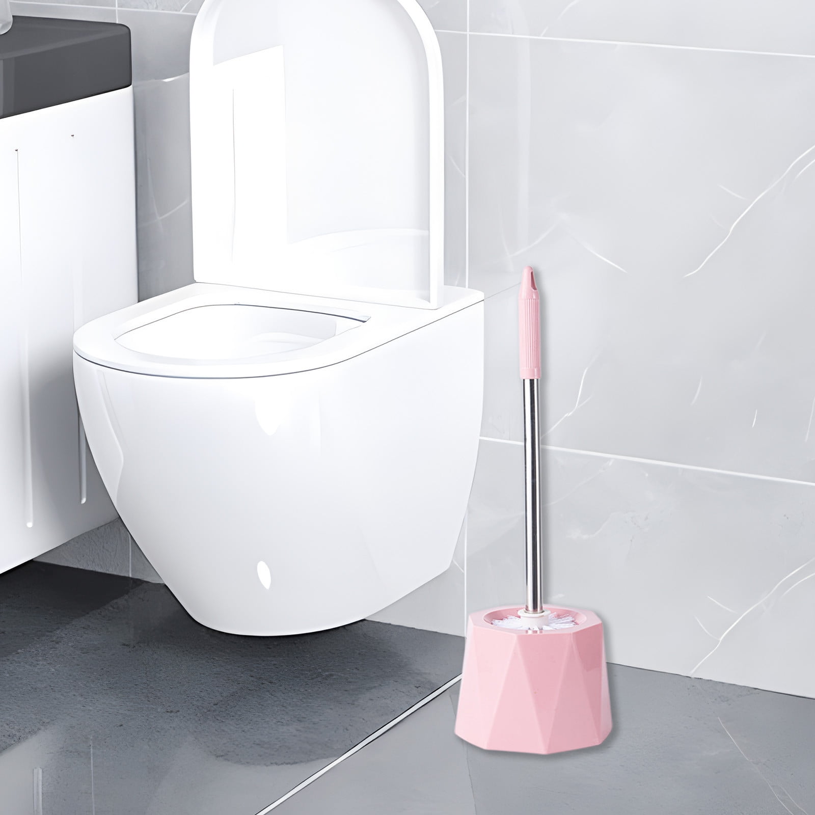 Edgergery Toilet Brush and Holder,Stainless Steel Toilet Bowl Cleaning ...