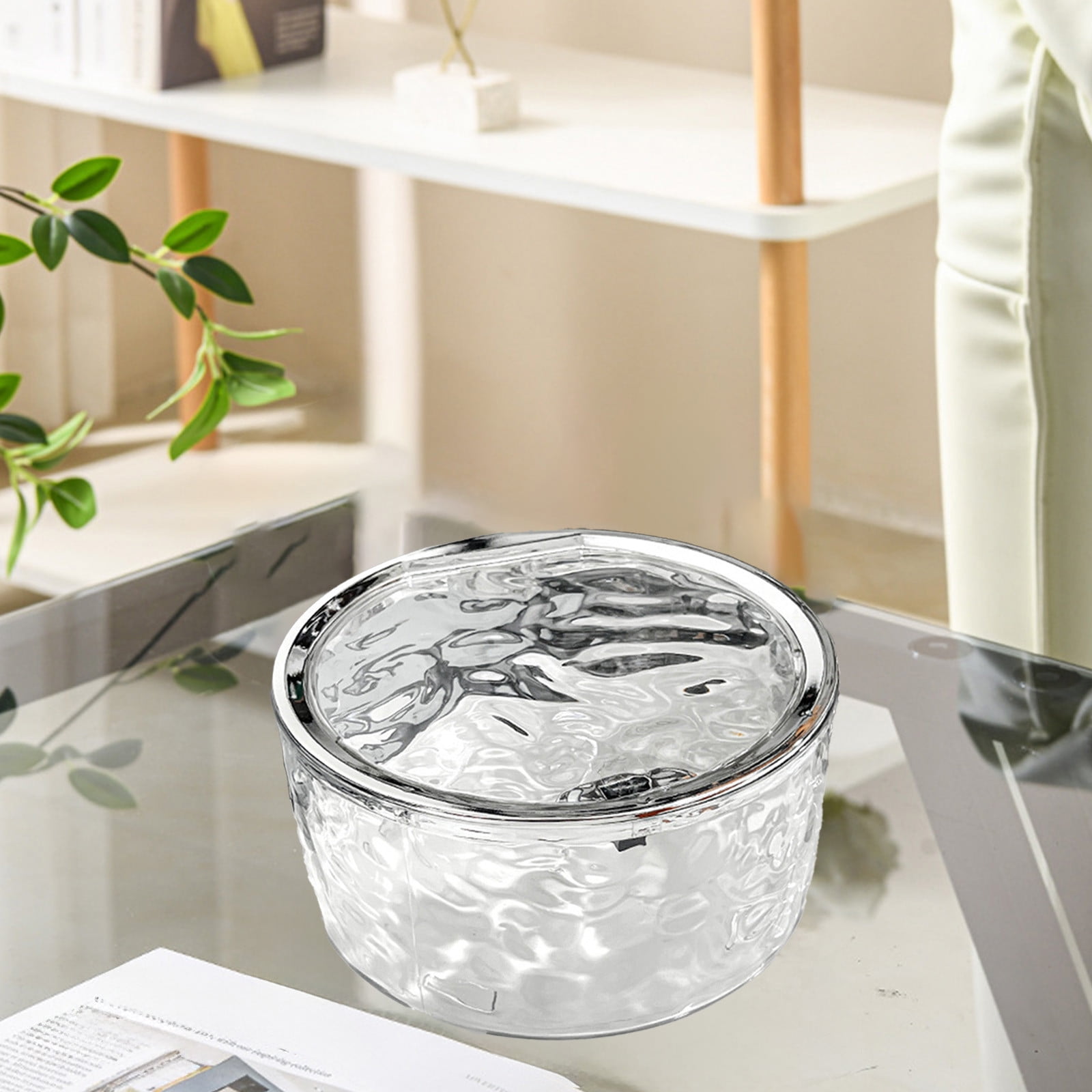 Edgergery Transparent Trash Can for Desktop,Tiny Rubbish Basket ...