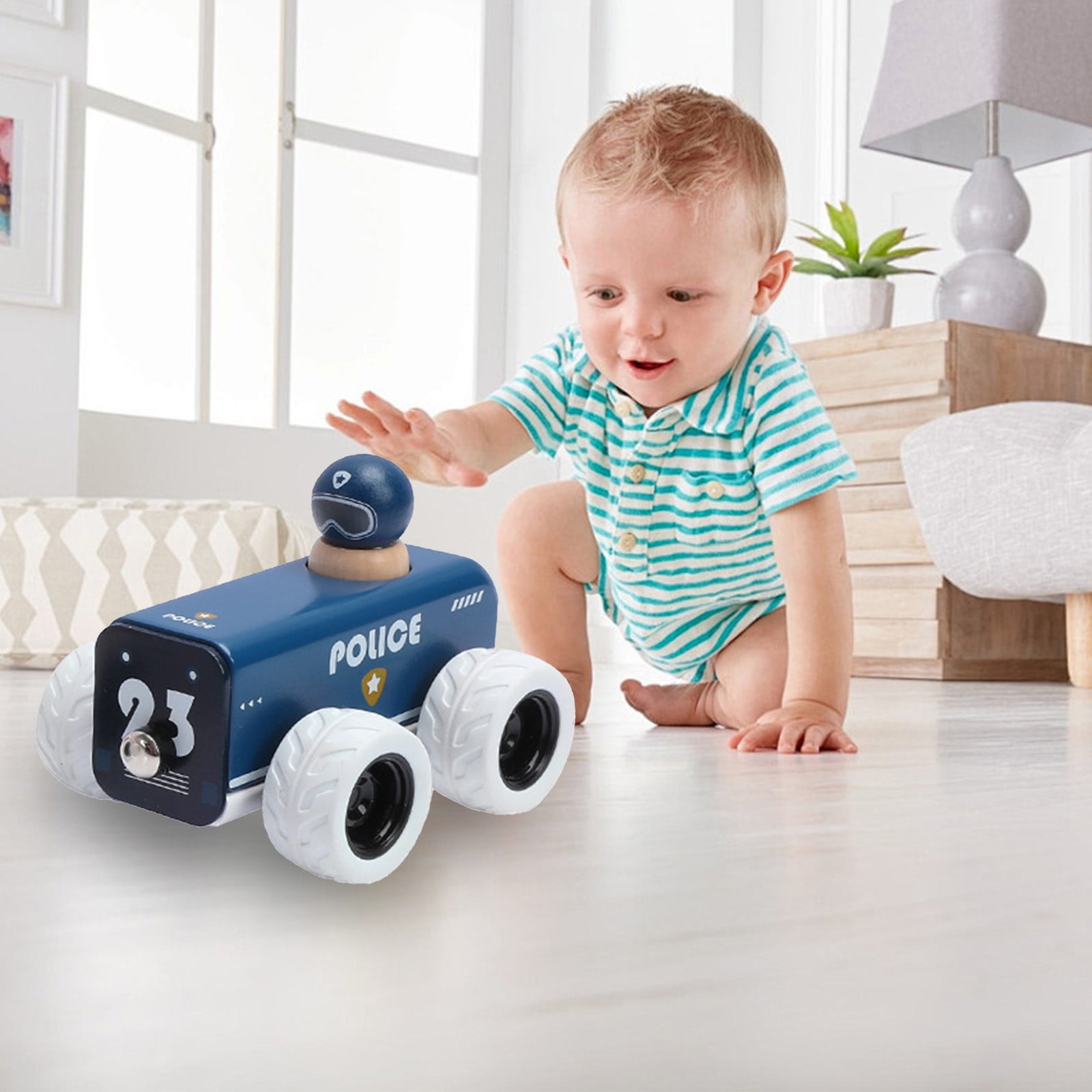 Edgergery Wooden Pull Back Car,Toy Ambulance Paramedic,Montessori ...