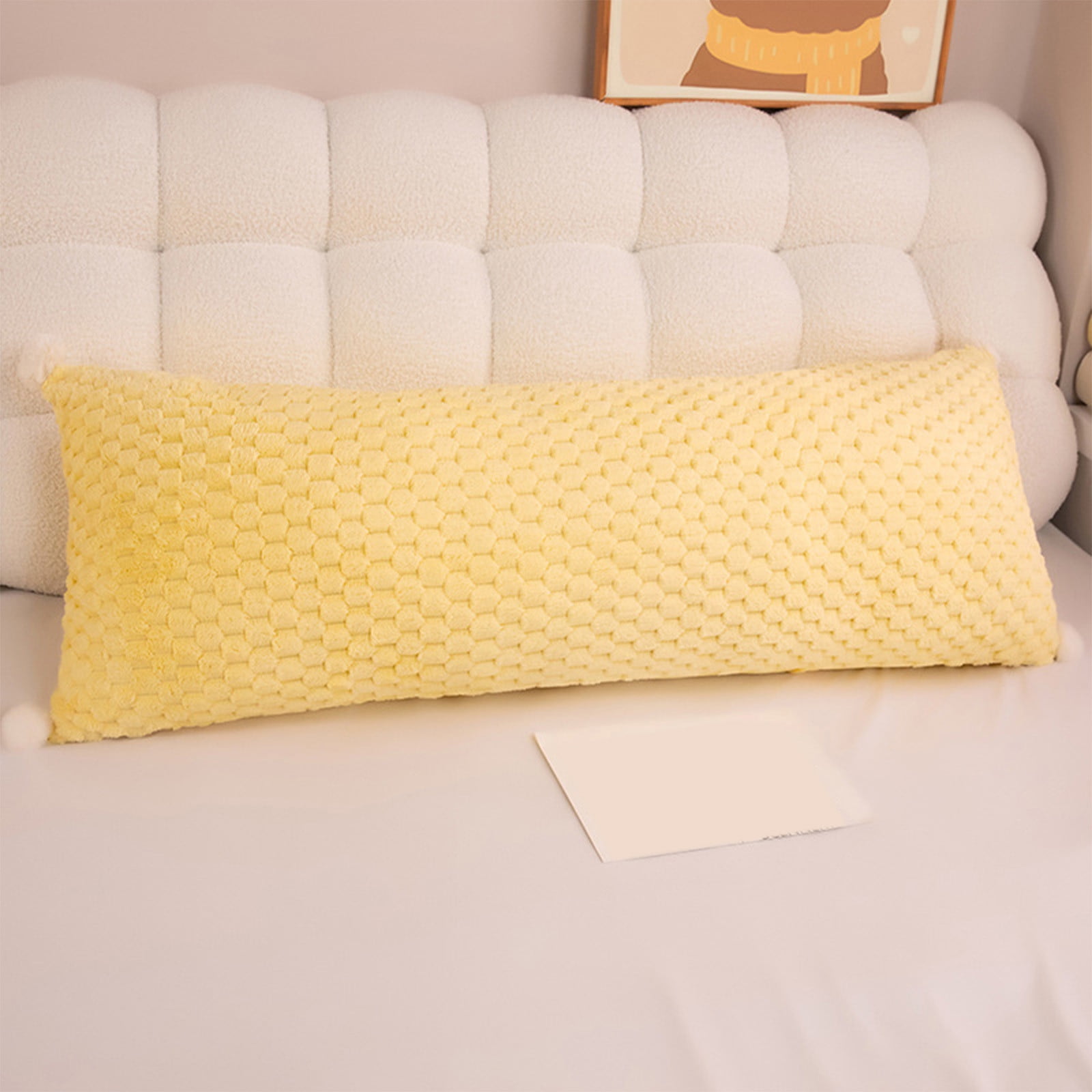 Edgergery Yellow Fuzz Cooling Body Pillow,Memory Foam Body Pillow ...