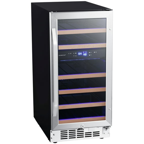 "Edgestar 15"" Wide 23 Bottle Dual Zone Wine Cooler with Glass Door ...