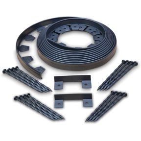 Suncast 20ft Eco Edge Plastic Edging Roll with 2 Connectors, 5-Inch, 4 ...