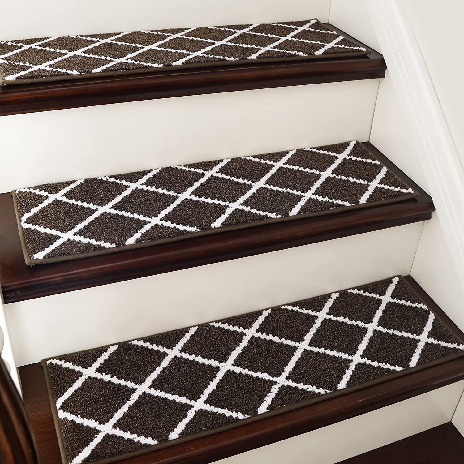Edging Stair Treads Non-Slip Carpet Mat 28inX9in Indoor Stair Runners ...