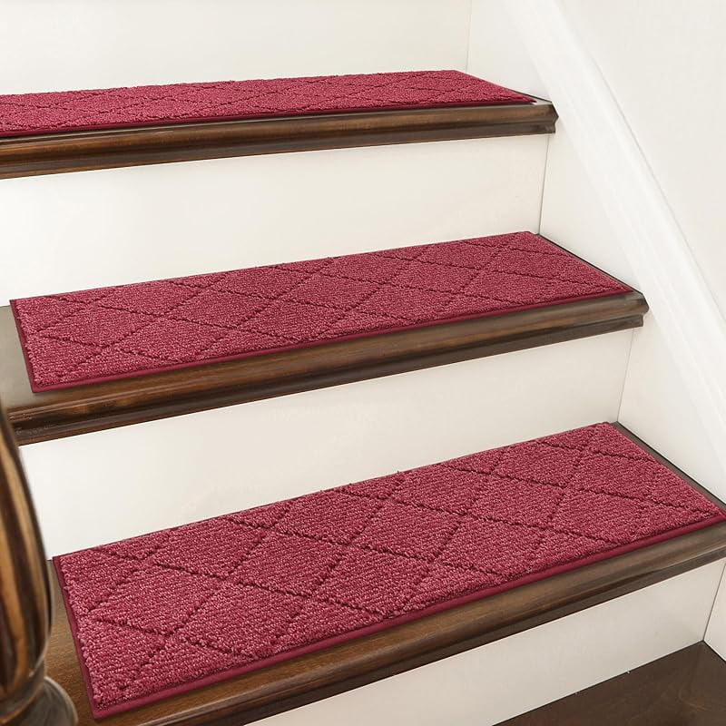 Edging Stair Treads Non-Slip Carpet Mat 28inX9in Indoor Stair Runners ...