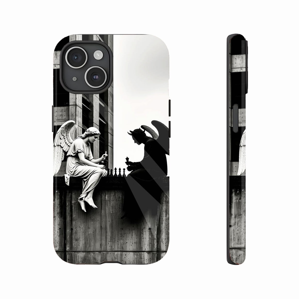 Edgy Angel Demon Design Trendy iPhone Case for Young Users Holiday Gift ...