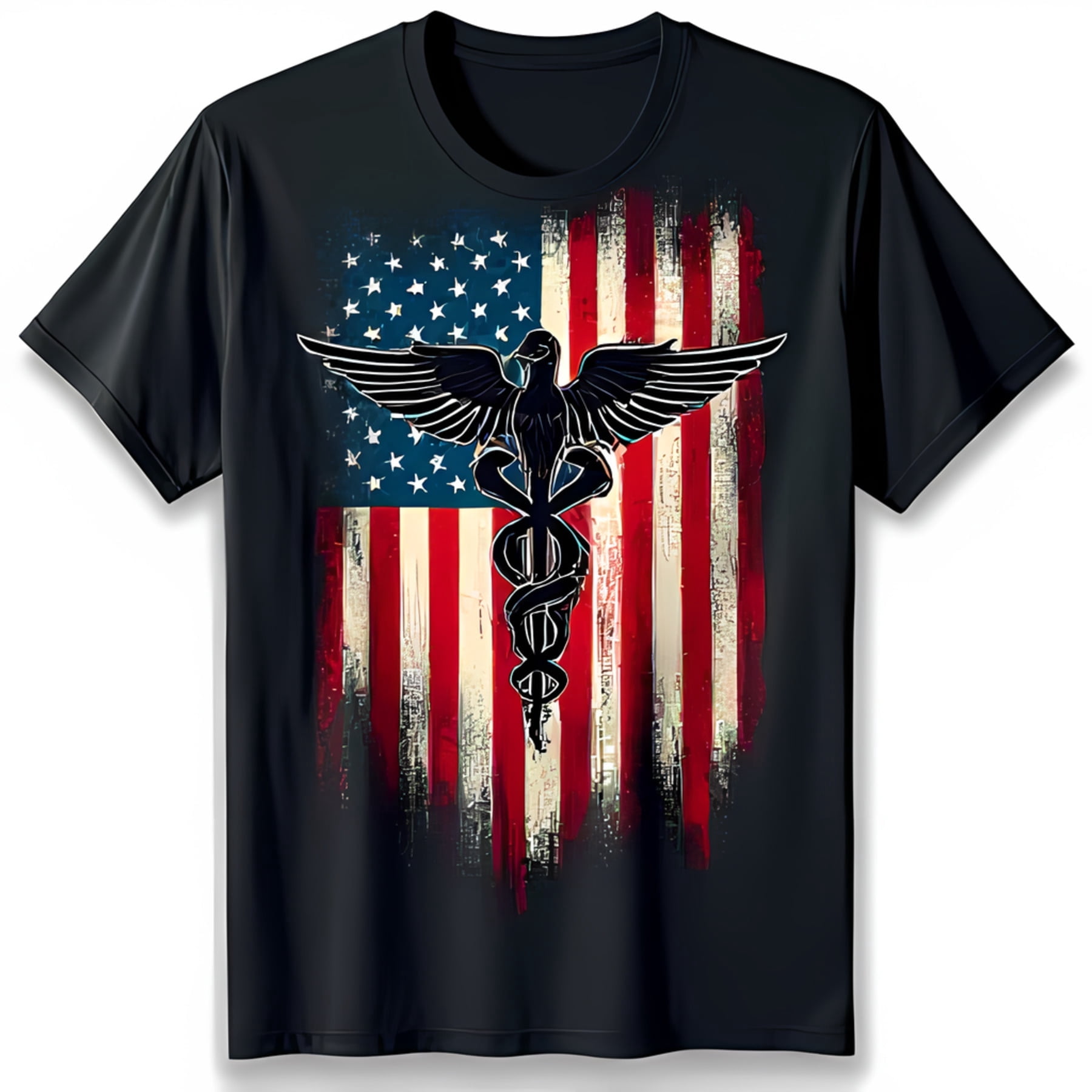Edgy Black T-Shirt with Grunge & Symbol Graphic-XL - Walmart.com