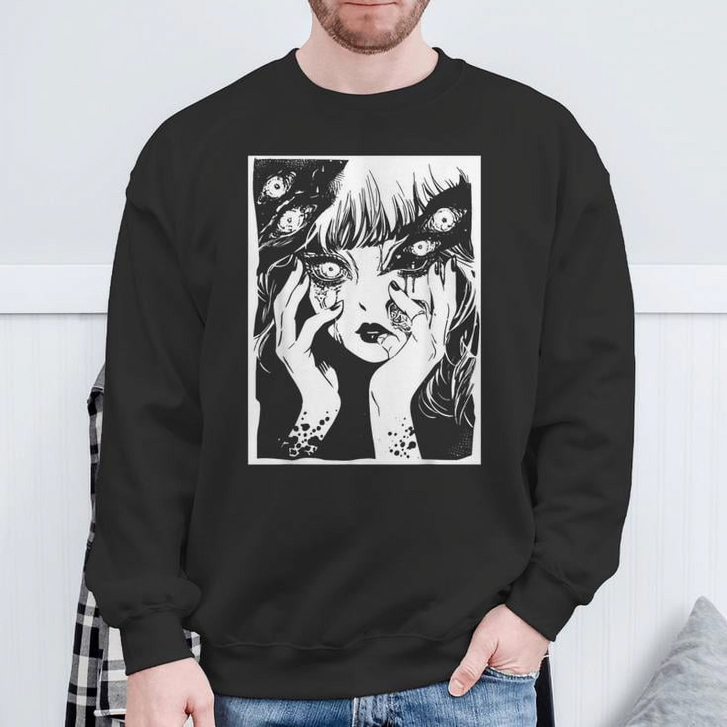 Edgy Creepy Horror Anime Manga Weird Japan Japanese Harajuku Sweatshirt ...
