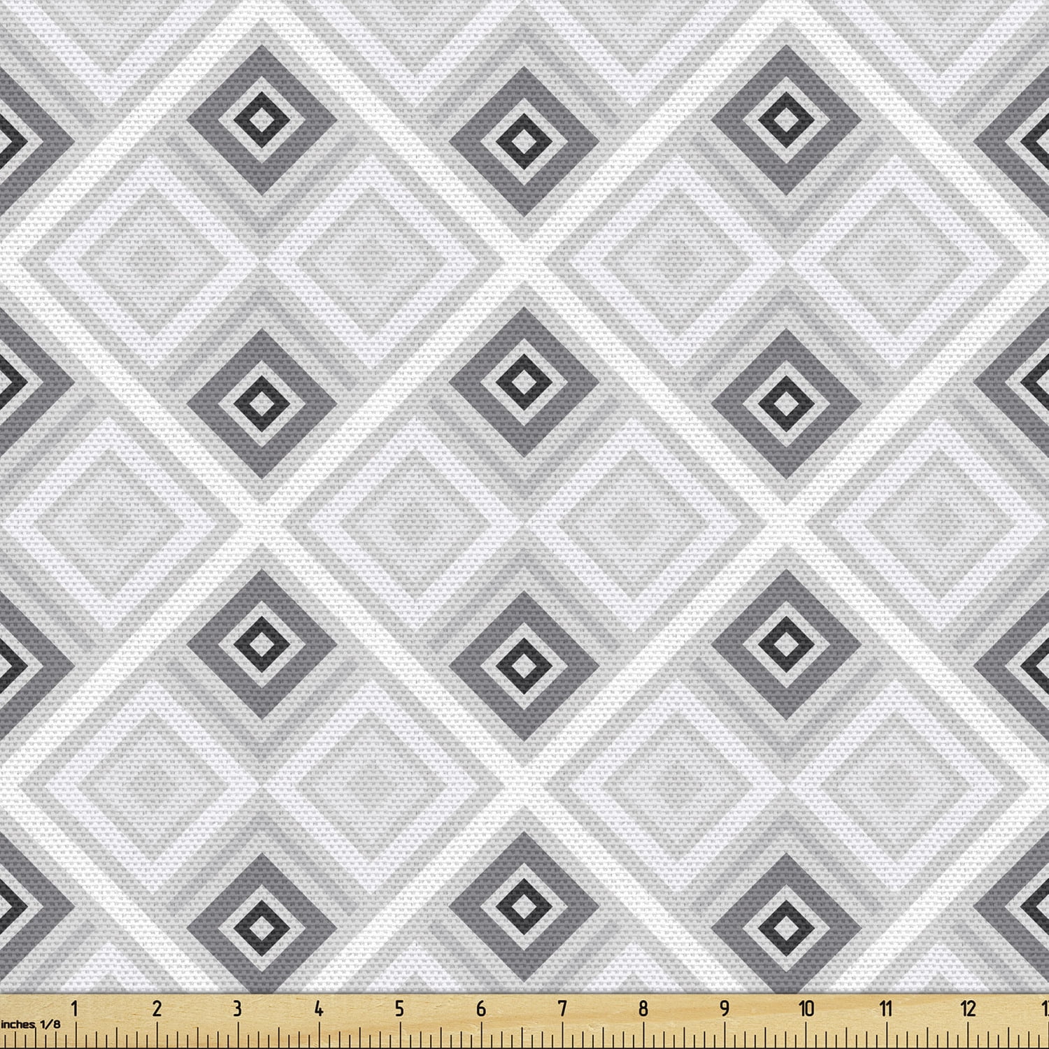 Ambesonne Edgy Fabric by the Yard Upholstery, Retro Style Rhombus ...