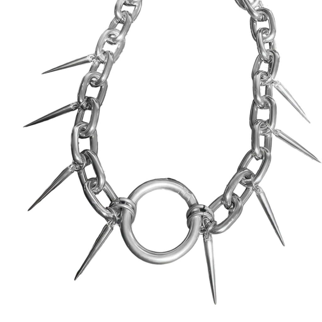 Edgy Geometric Studs Punk Hip Hop Alloy Necklace For Women Streetwear ...