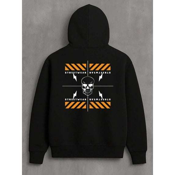 Edgy Graphic Men's Hoodie,Hoodie Streetwear Skull Target Hoodie - Bold ...