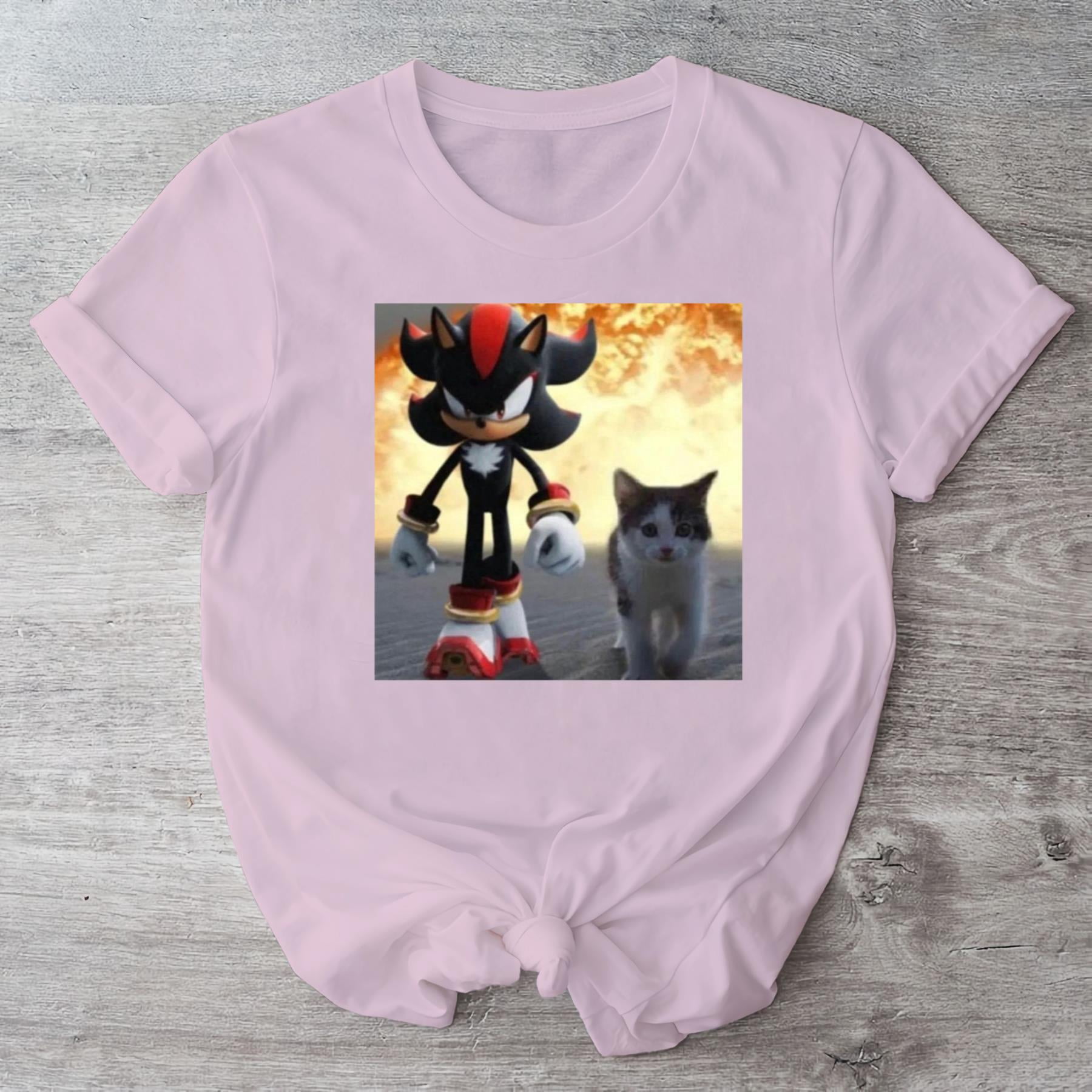 Edgy Hedgehog & Cat Parody Shirt, Meme Gamer Graphic Tee, Funny Feline ...