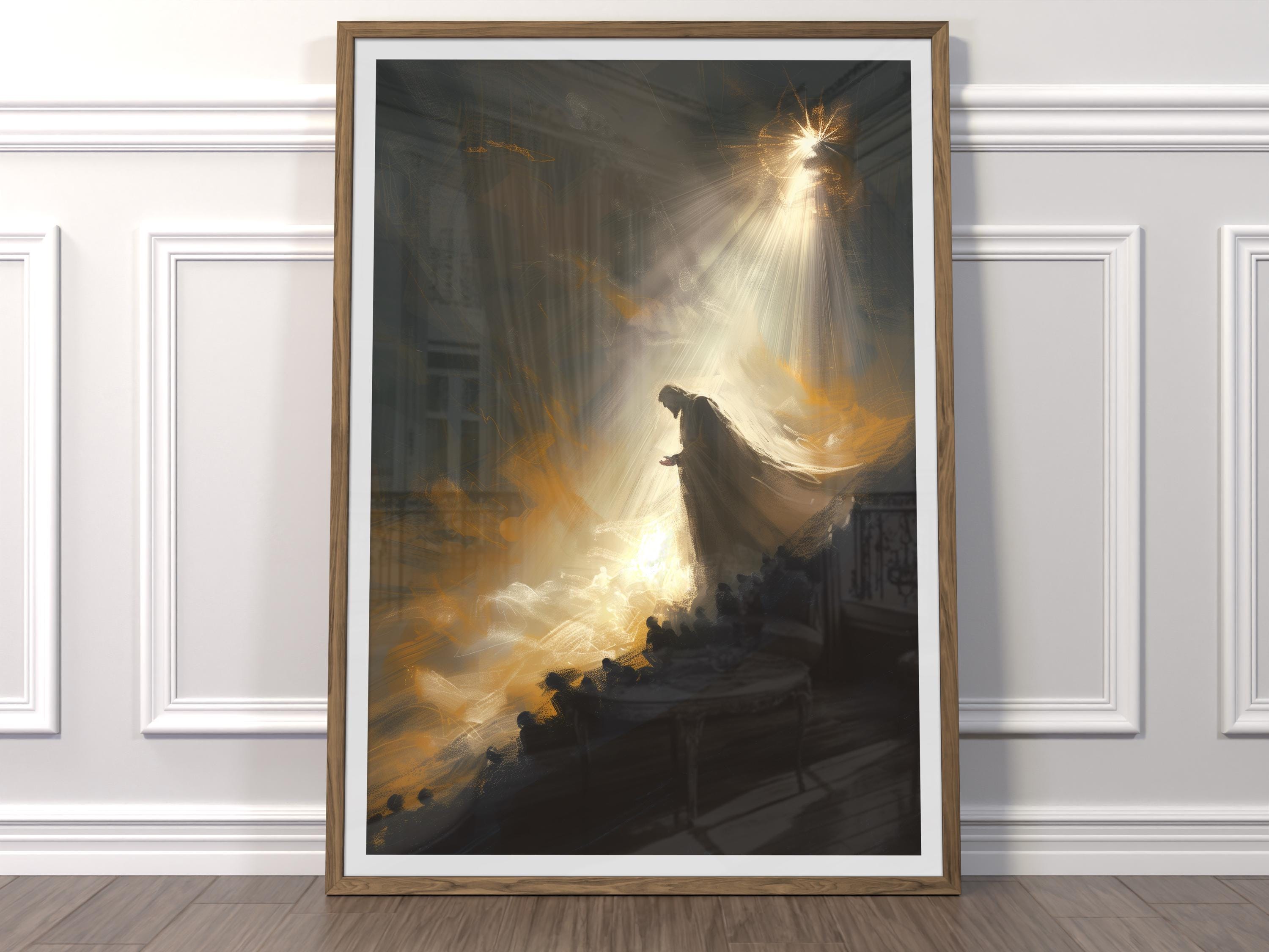 Edgy Jesus Portrait Print: Crown Of Thorns, Christian Wall Art Warm ...