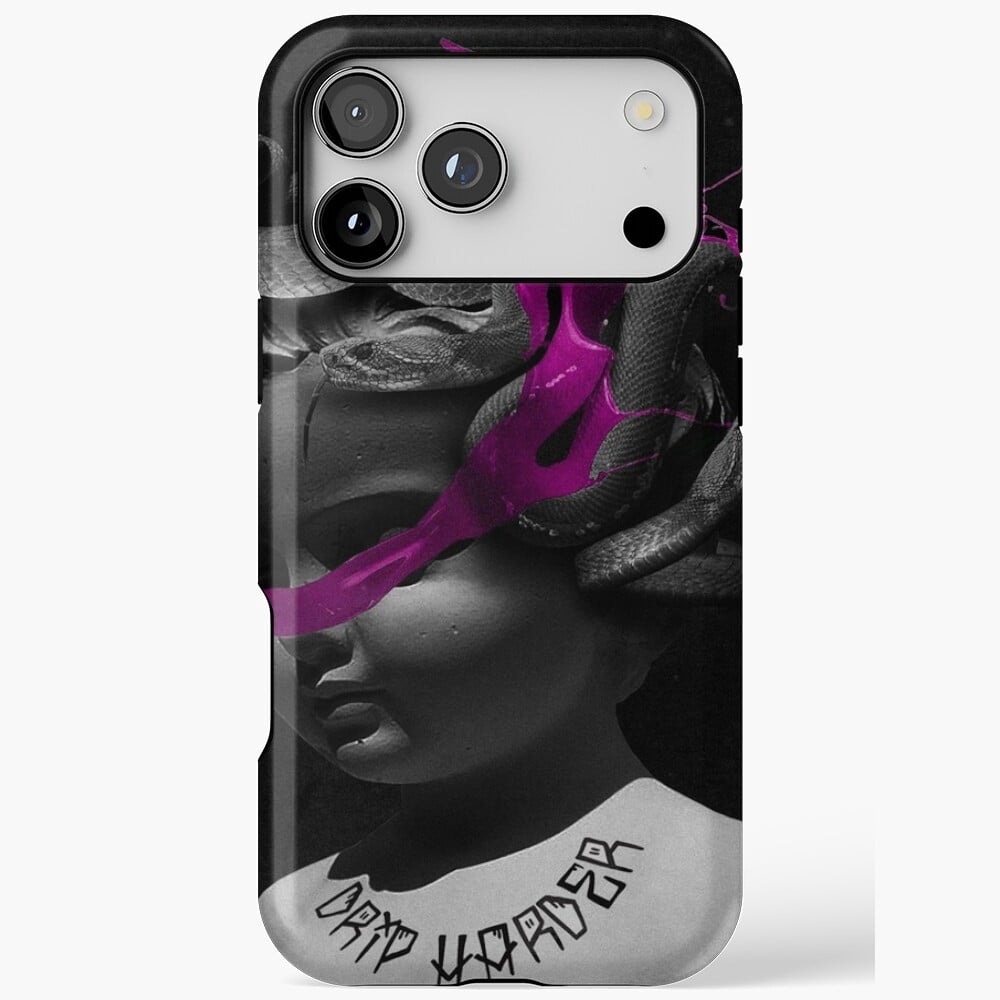 Edgy Medusa Snakes Pink Splash Street Art Myth Phone Case for iPhone 17 ...