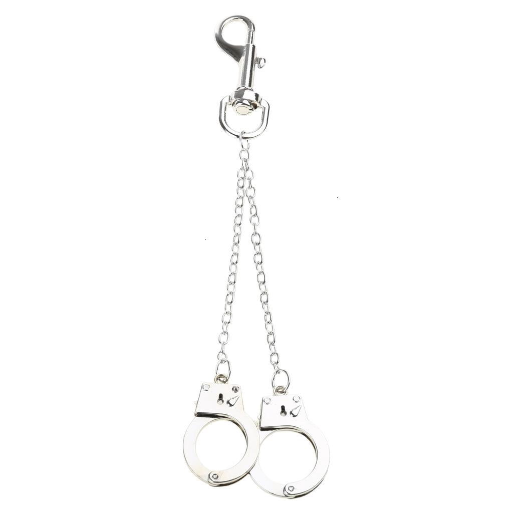 Edgy Punk Style Keychain Mini Handcuffs Pendant Keyring Punk Pants ...