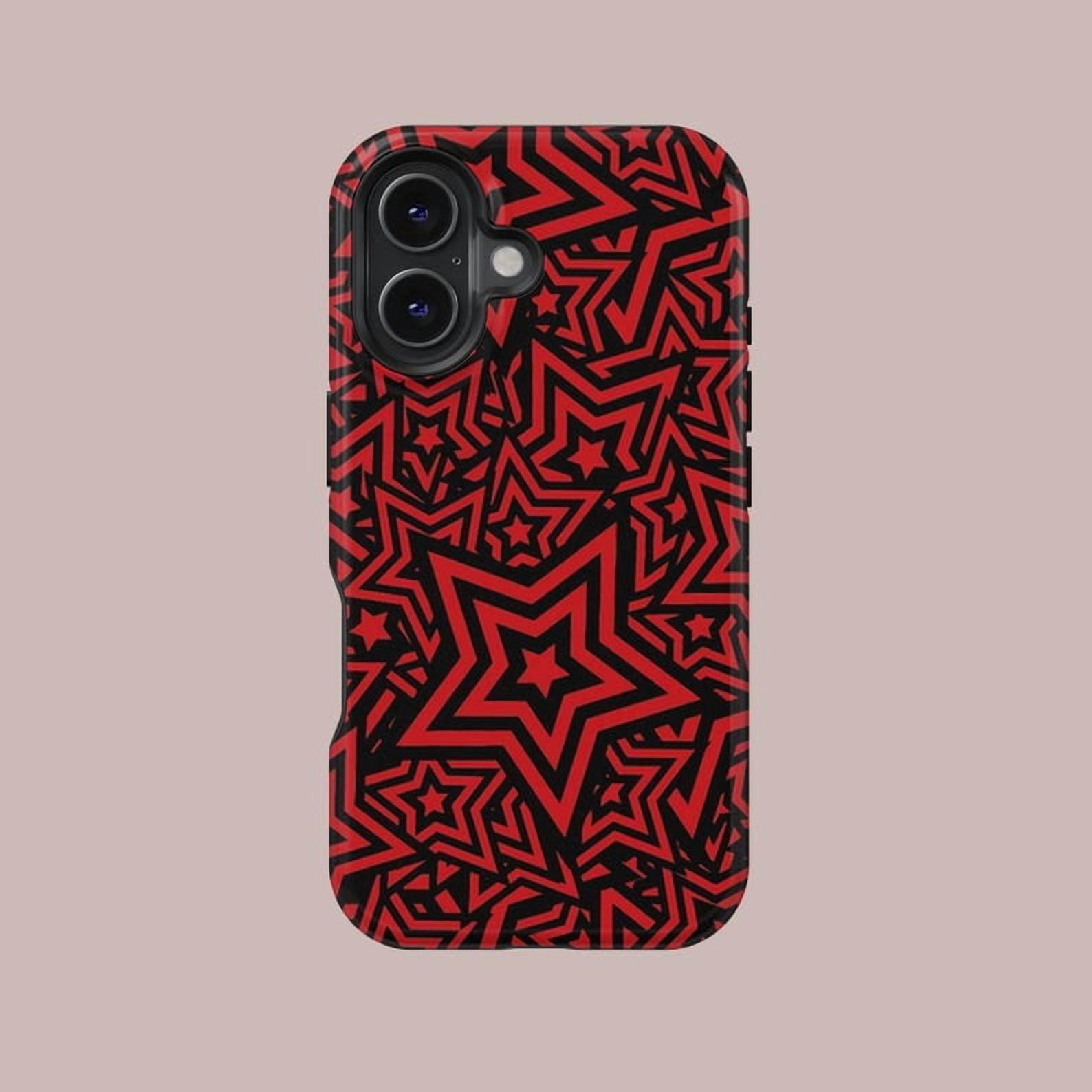Edgy Red Star Punk Rock Phone Case for iPhone 11 12 13 14 15 16 17 Pro ...