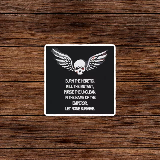 Edgy Skull Wings Sticker Burn The Heretic Purge Unclean Emperor ...