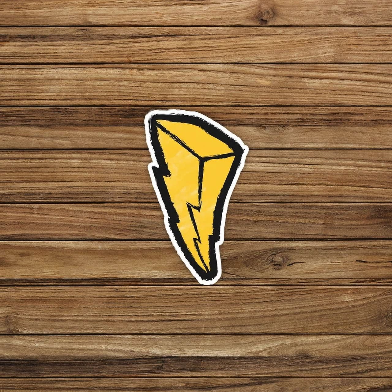 Edgy Yellow Lightning Bolt Sticker - Energetic Graffiti Style ...