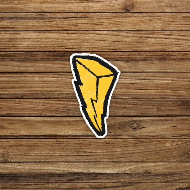 Edgy Yellow Lightning Bolt Sticker - Energetic Graffiti Style ...