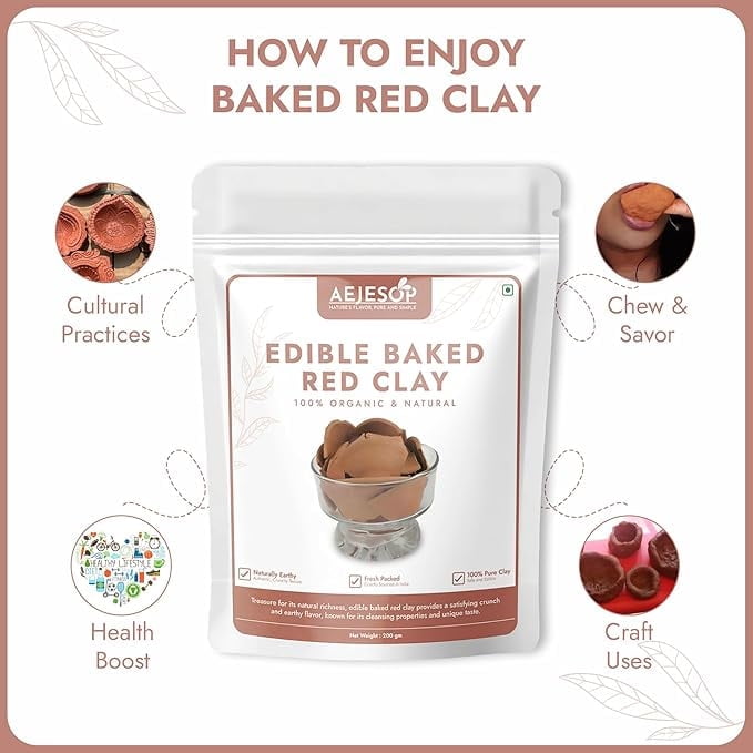 Edible Baked Red Clay Chips – Natural Roasted Clay Chunks for Eating ...