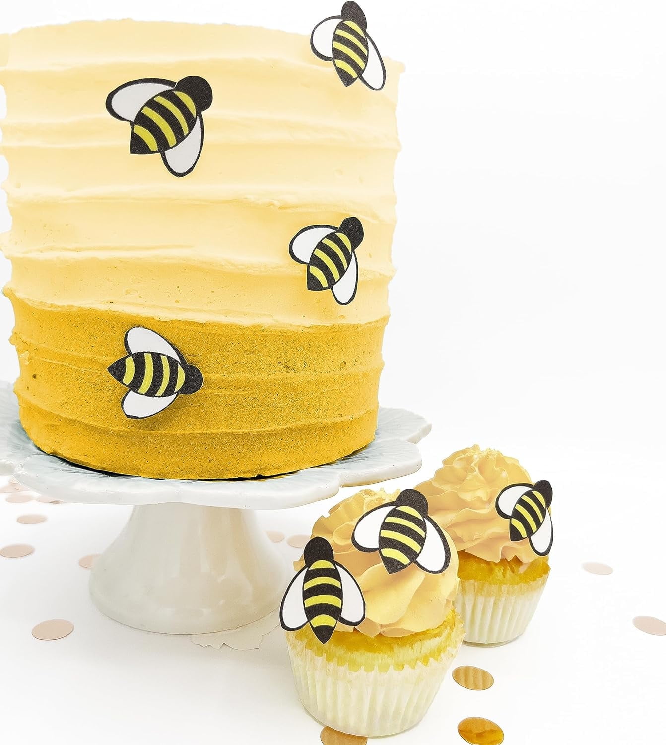 Edible Bumble Bees- Small wafer bees set of 24 - Cake and Cupcake ...