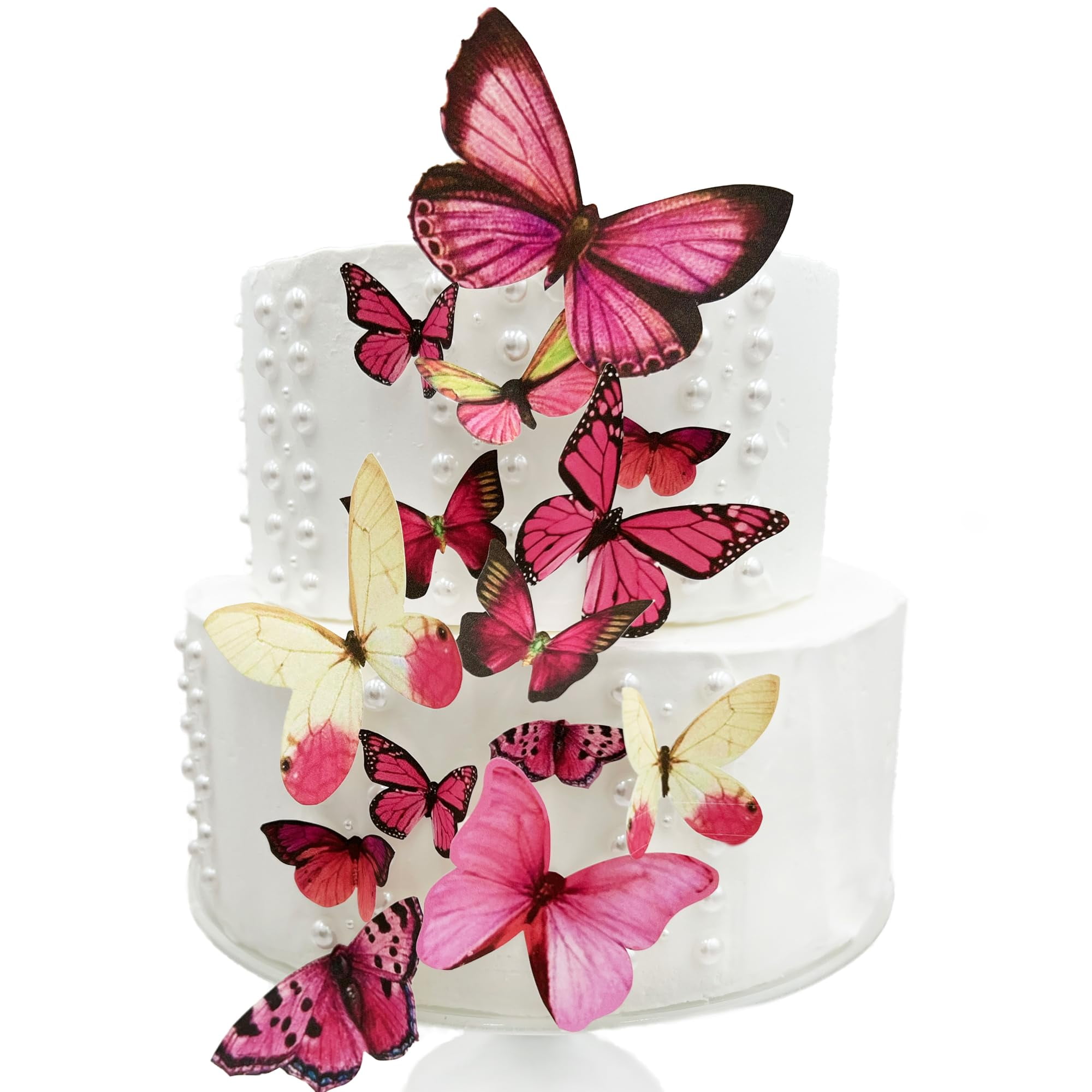 Edible Butterflies - Assorted Pink Set of 15 - Cake and Cupcake Toppers ...
