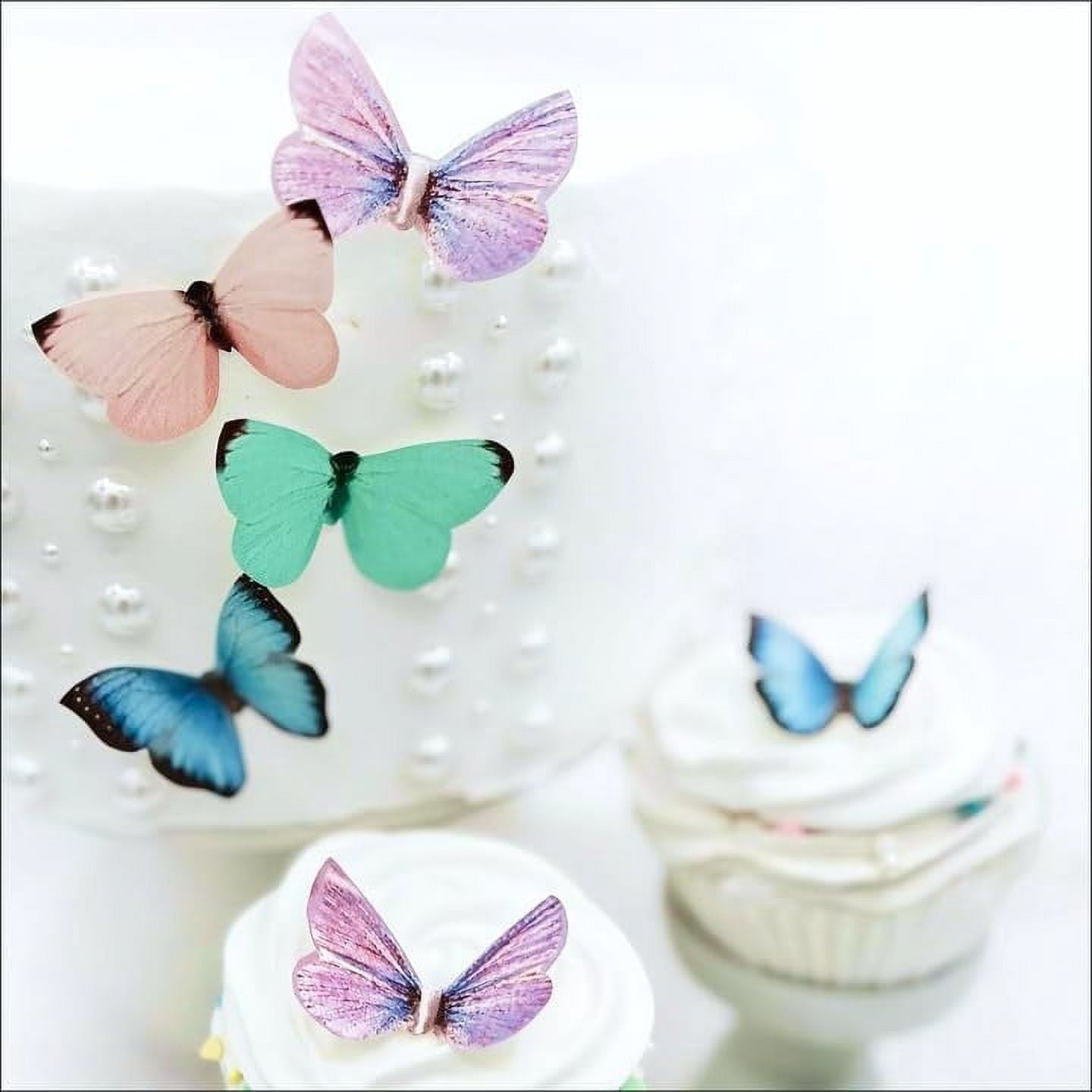 Sugar Robot Edible Butterflies, Small Assorted Pastel Set of 24, Cake ...