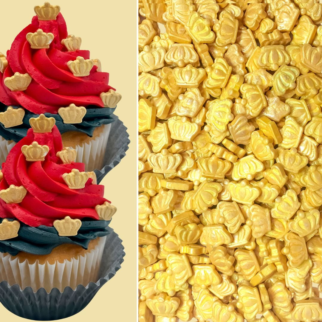 Edible Candy Shaped Crown Queen King Cake Cupcake Dessert Toppers -2oz ...