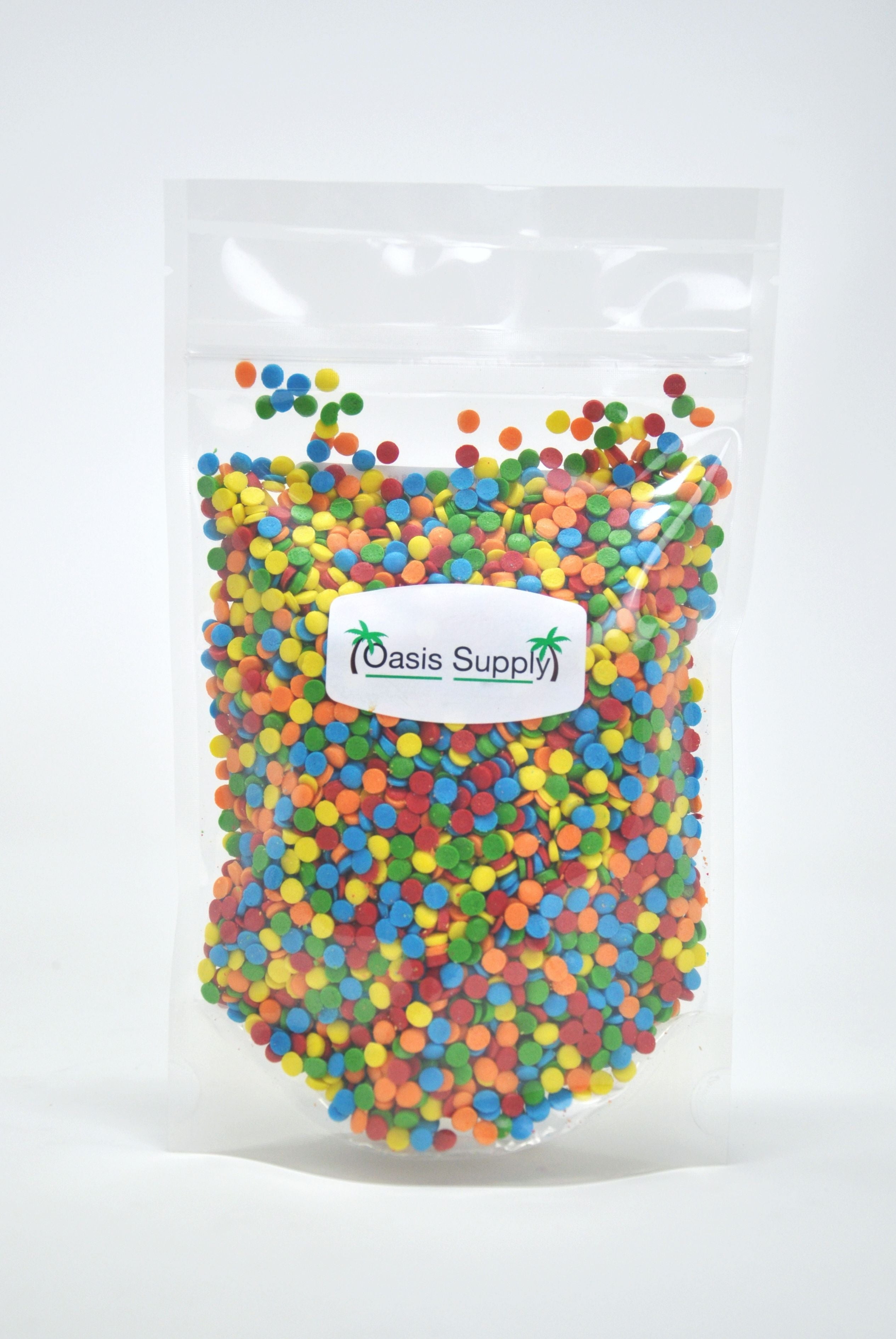 Edible Confetti Sprinkles, Primary Color Sequins, 8 Ounces, For Cake ...