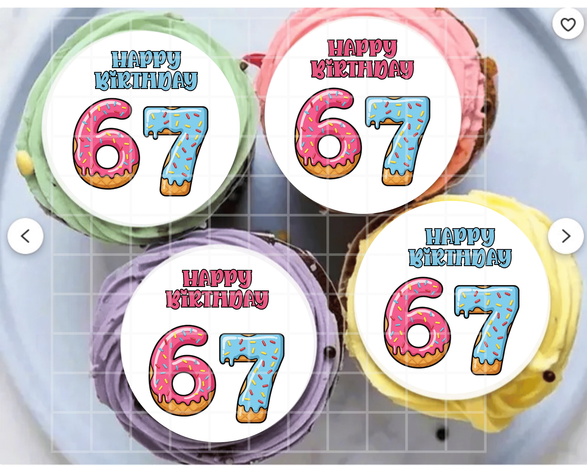 Edible Cupcake Toppers by Toribella's Designs 6 7 Six Seven Meme Twelve ...