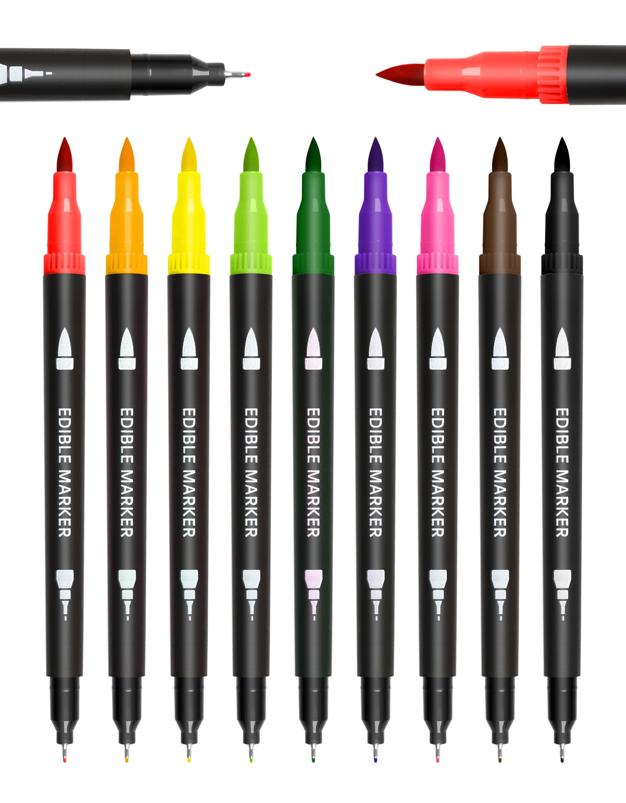 Edible Marker for Cookies IEF31 Decorating - 9 Color Food Color Markers ...