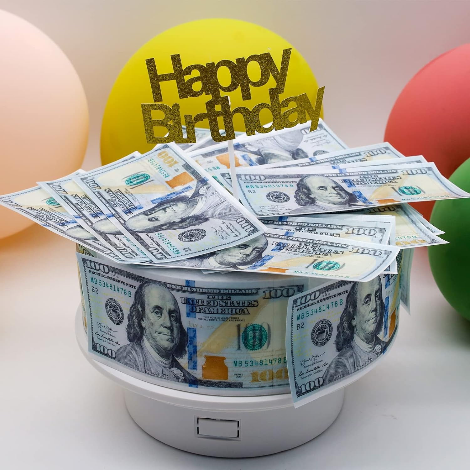 Edible Money Cake Topper 30Pcs Edible 100 Dollar Bill Cake Cupcake ...