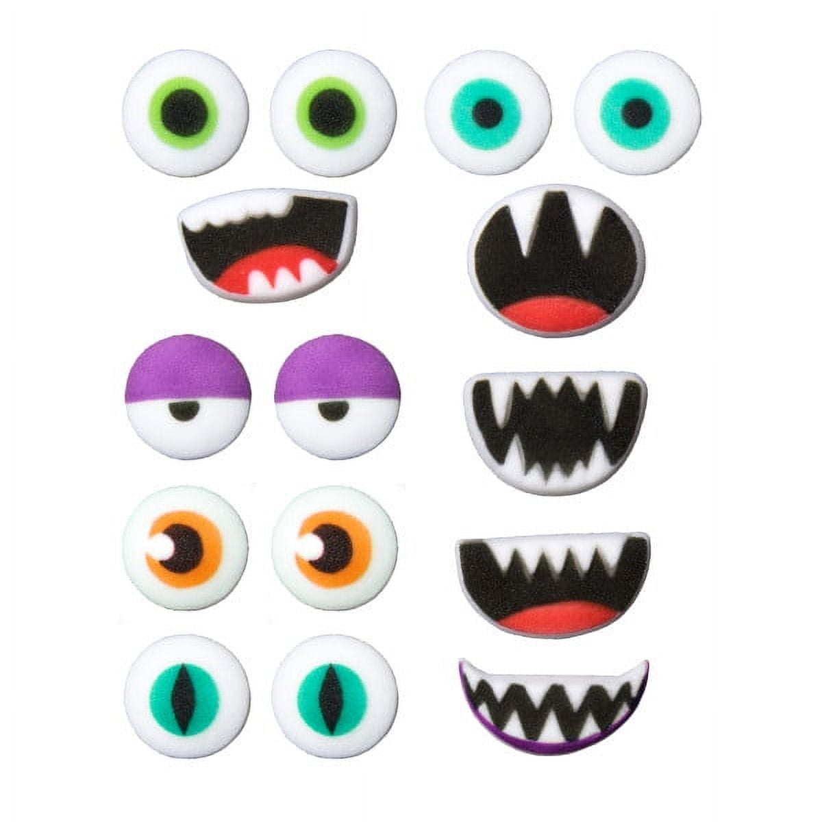 Edible Monster faces Lips and Eyes Sugar Cake/Cupcake Decorations - 12 ...