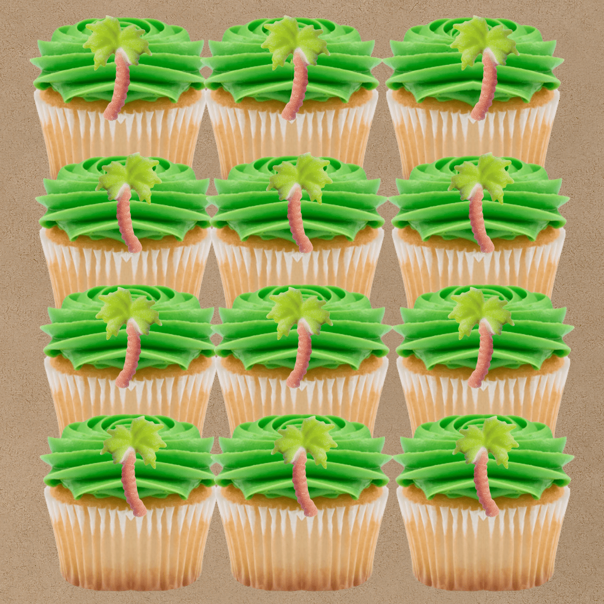Edible Palm Tree Molded Sugar Cake Cupcake Decorations Icing Toppers ...