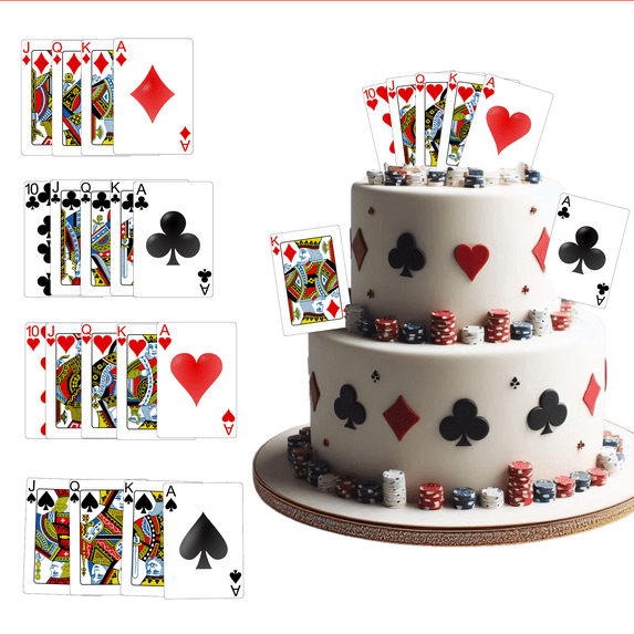 Edible Playing Cards Poker Cards Cake Toppers, 18 Count - Walmart.com