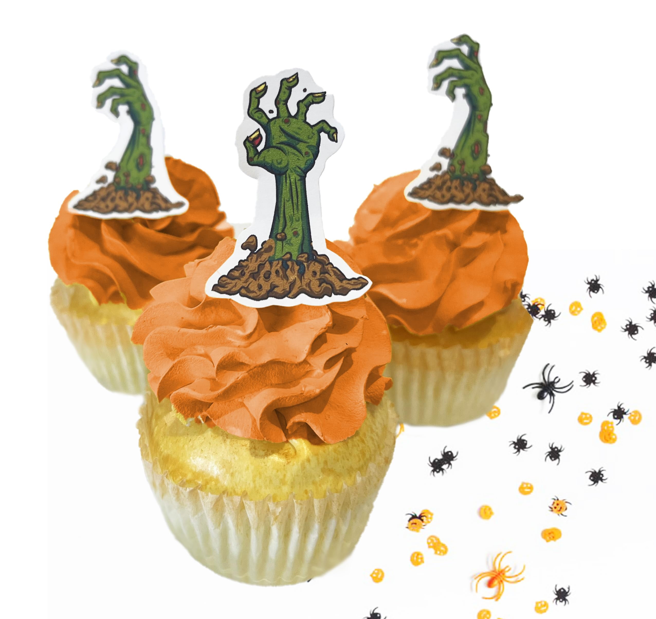 Edible Small Zombie Hands Assorted Set of 24 - Wafer Cake & Cupcake ...
