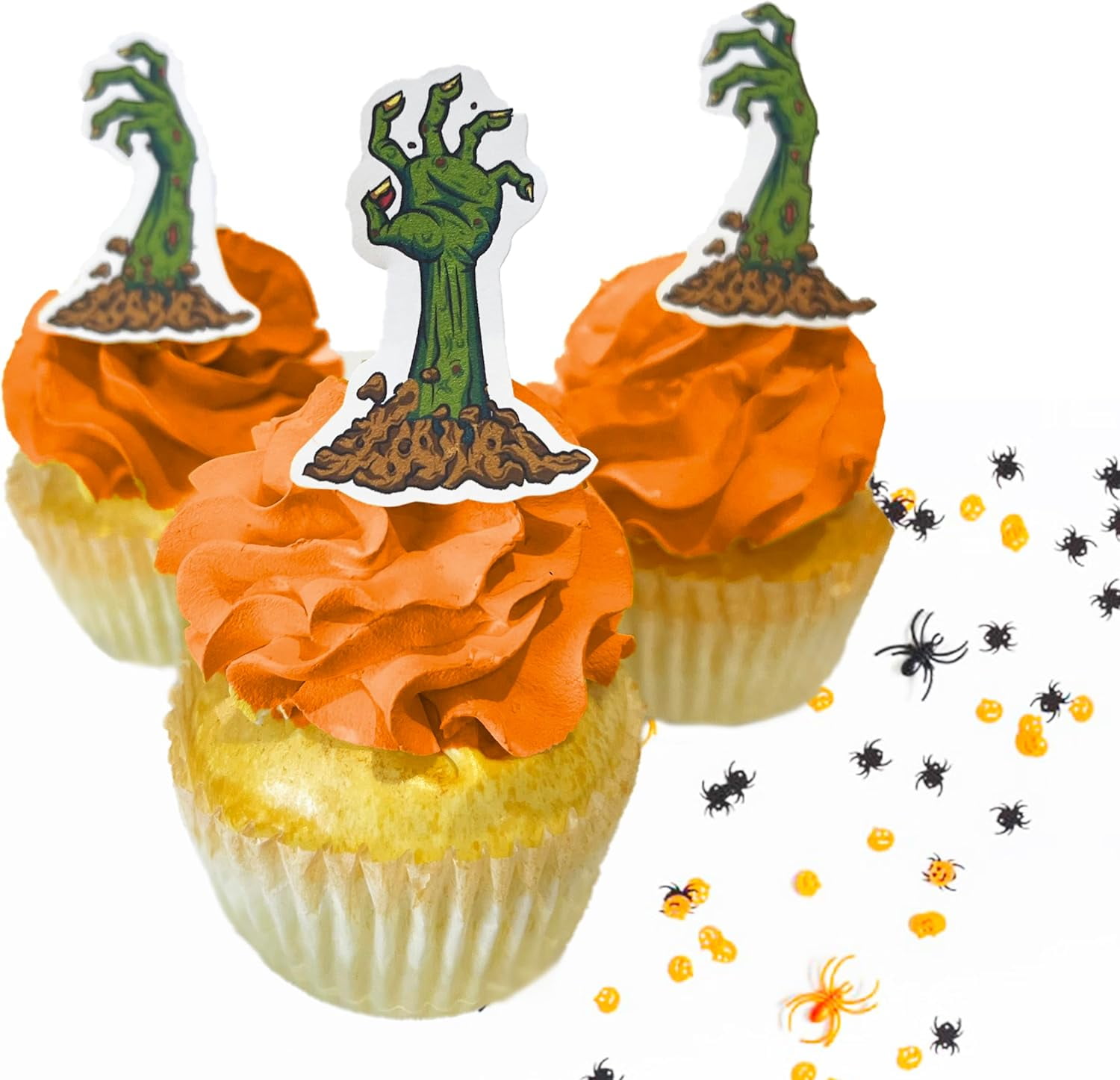 Edible Small Zombie Hands Assorted Set of 24 - Wafer Cake & Cupcake ...