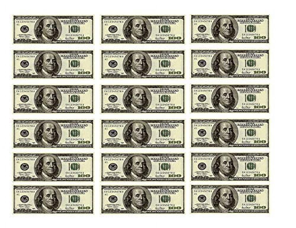 Edible Wafer Sheet Mini 100 Dollar Bills - Walmart.com