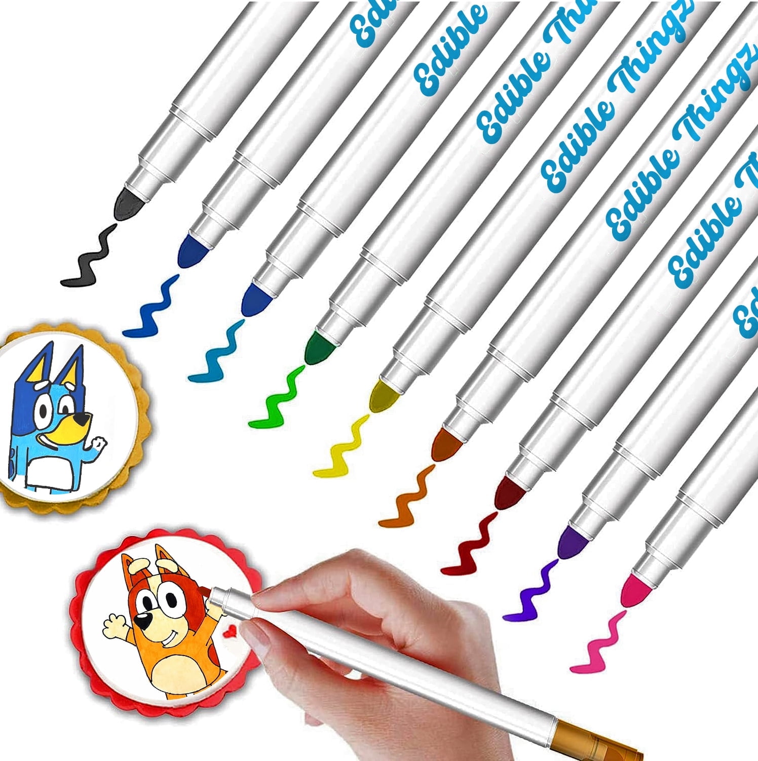 EdibleThingz Edible Food Coloring Markers, Dual Tips, 10 Pens for ...