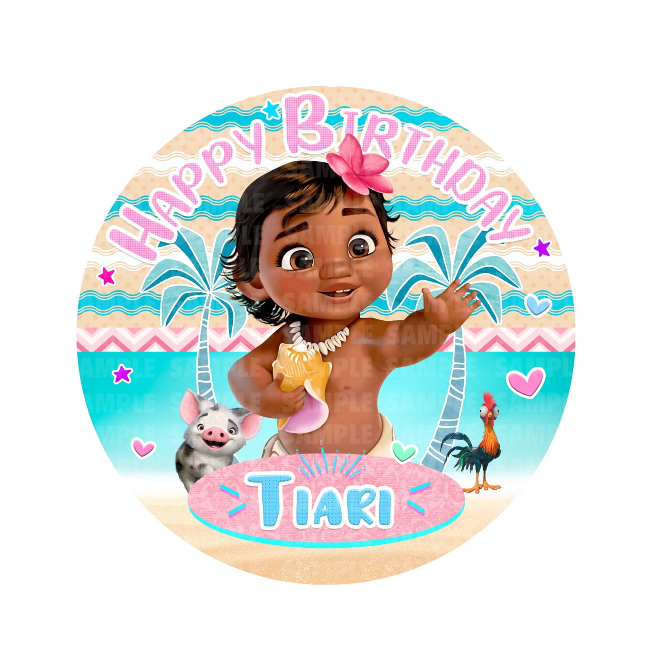 Ediblecaketopper Baby Moana Edible Image Cake Topper Personalized ...