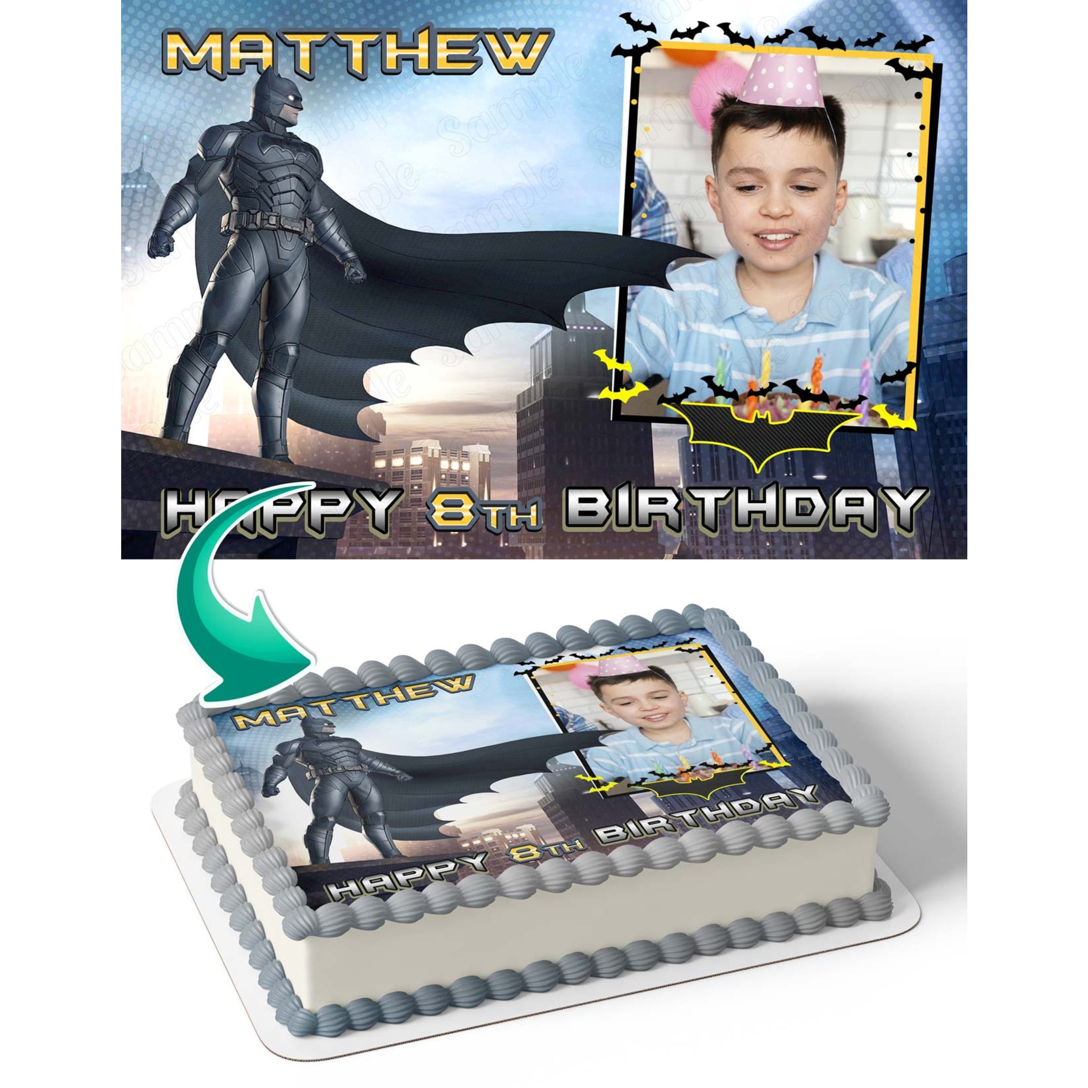Ediblecaketopper Batboy Darknight Batiman Photo Frame Edible Cake ...