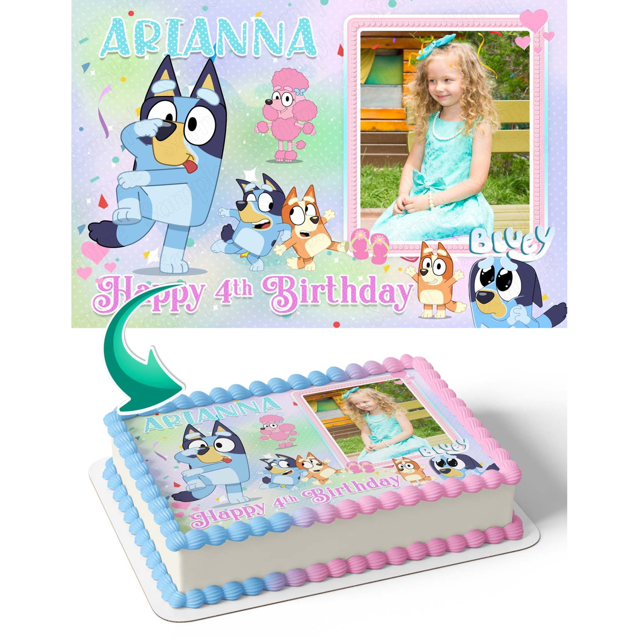 Ediblecaketopper Bluey Girls Photo Frame Edible Cake Topper Image - 9 ...
