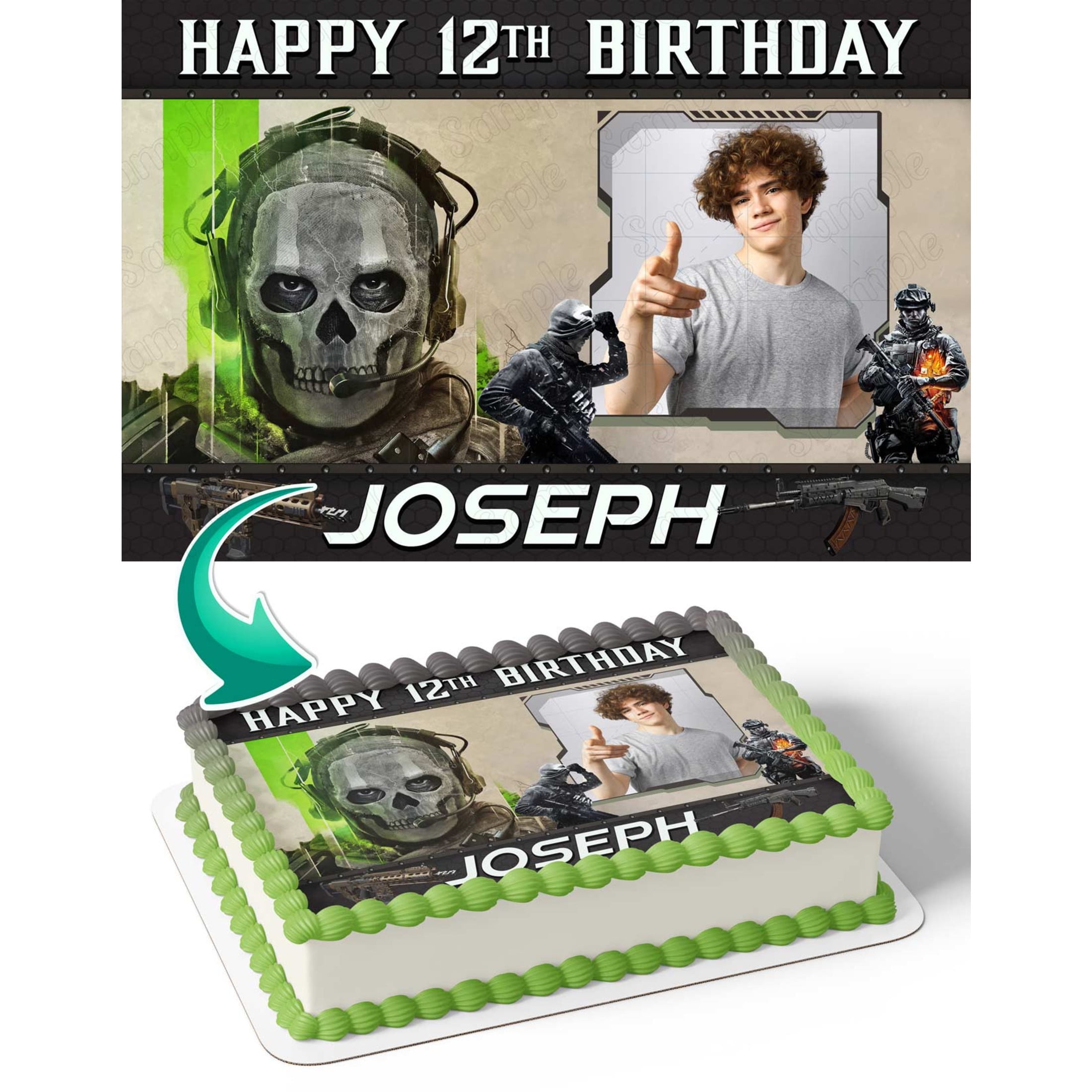 Ediblecaketopper Call Gamer Duty Warzone Photo Frame Edible Cake Topper ...