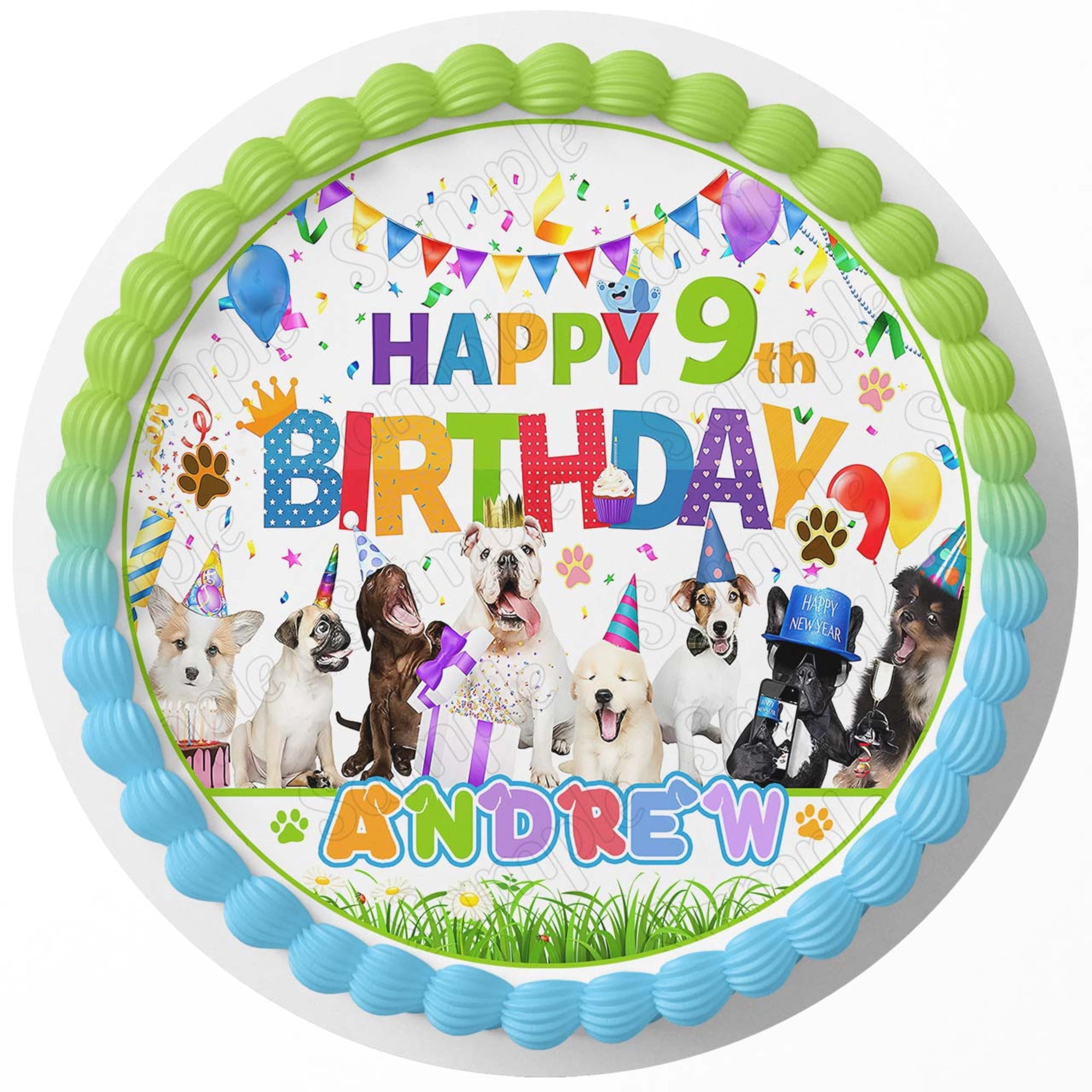 Ediblecaketopper Dog Party Edible Image Cake Topper Personalized ...