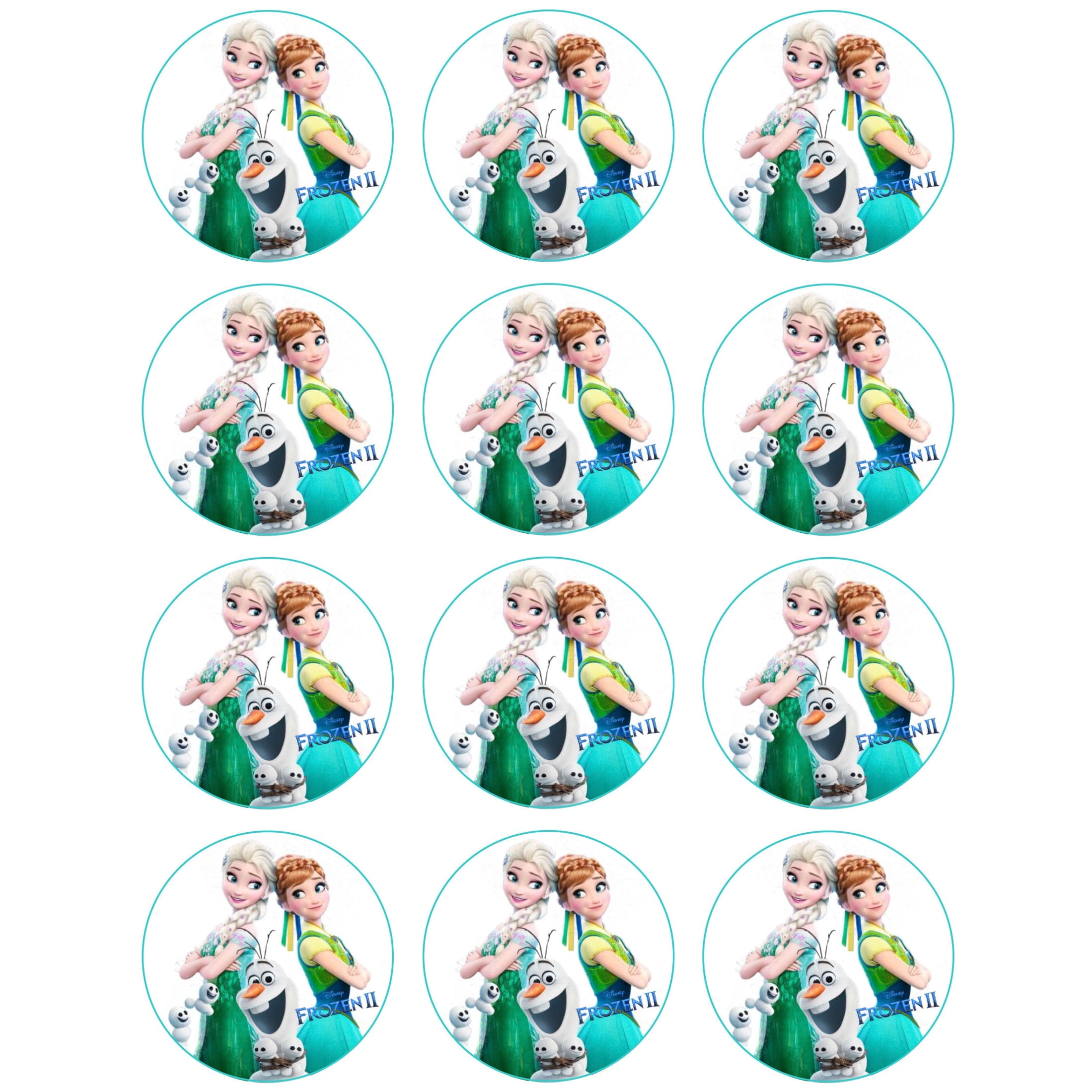 Ediblecaketopper Frozen Princess Girls Edible Image Cupcake Cookie ...